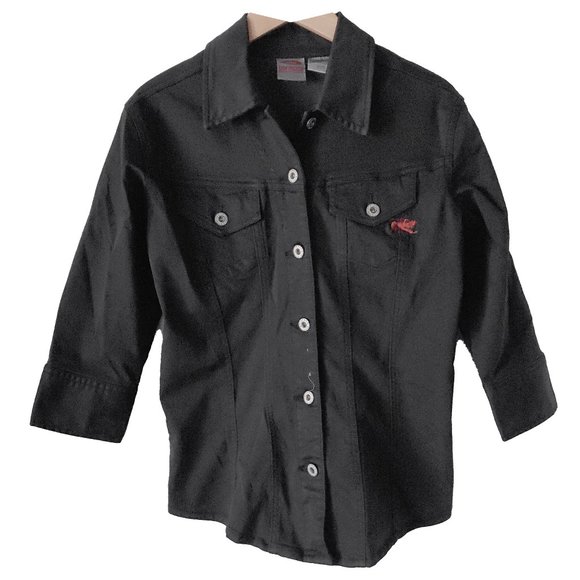 Parasuco | Tops | Parasuco Vintage Y2k Black Goth Metal Button Up Shirt ...